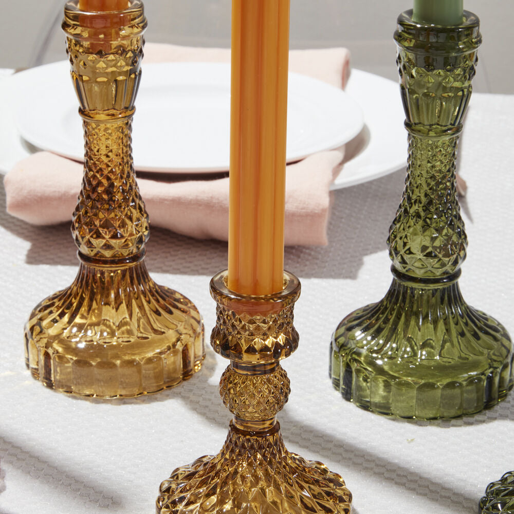 Amber Candlestick (Pair) | Black Rooster Maison